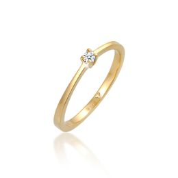 Verlobungsring Elli DIAMONDS "Ring Diamant Wei&szlig; Brillantschliff (0.11 ct) 585 Gelbgold" Gr. 52, wei&szlig;, Fingerringe, Damen, 52, Gelbgold 585, Verlobungsring