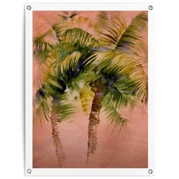 Poster Reinders "Painted Palm Trees", braun (farbe bild(er): braun), B:60cm H:80cm T:0,1cm, Leinwand, Bilder, Poster, Outdoor f&uuml;r Garten oder Balkon