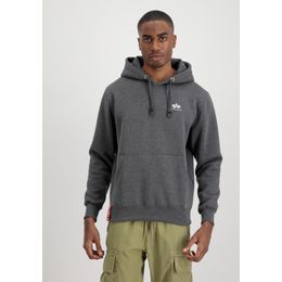 Hoodie Alpha Industries "Basic Hoodie SL", Herren, Gr. XS, grau (charcoal heather, wei&szlig;), Obermaterial: 80% Baumwolle, 20% Polyester, regular fit, Sweatshirts Hoodie