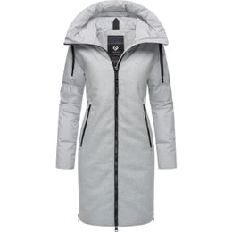 Wintermantel Ragwear "Wintermantel Jumana", Damen, Gr. L, grau (ash), Obermaterial: 100% Polyester PES. Obermaterial: Futter: 100% Polyester PES. 100% Polyester PES., M&auml;ntel Wintermantel