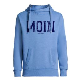 Kapuzenpullover SALZHAUT "Hoodie HEFF - MOIN", Herren, Gr. 3XL, blau (ocean blau), Obermaterial: 55% Baumwolle CO. 45% Polyester PES., Pullover Kapuzenpullover