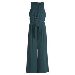 Jumpsuit Vera Mont "Jumpsuit mit Bindeg&uuml;rtel", Damen, Gr. 42, EURO, blau (dusty slate), Obermaterial: 95% Polyester PES. 5% Elasthan EL., Overalls Jumpsuit