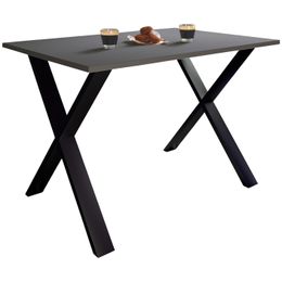Esstisch Vcm "Premium Holz Esstisch K&uuml;chentisch Xona X", schwarz (schwarz, anthrazit), B:110cm T:50cm, Tische, Esstisch