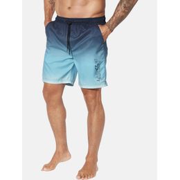 Badeshorts Jan Vanderstorm "Badeshorts WERENFRIED", Herren, Gr. L-XL, weit, blau, Obermaterial: 100% Polyester COOLMAX PES(Coolmax)., Badehosen Badeshorts