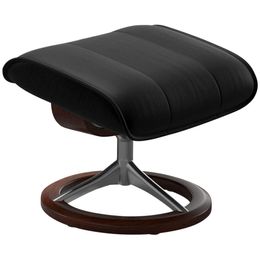 Fu&szlig;hocker stressless "Admiral", schwarz (schwarz batick), B:55cm H:41cm T:39cm, Leder BATICK: BATICK ist ein leicht korrigiertes, durchgef&auml;rbtes und genarbtes M&ouml;belleder, bei dem die meisten Unebenheiten und Spuren in der Regel entfernt wurden., Hocker, Fu&szlig;hocker, mit Signature Base, Gestell Braun