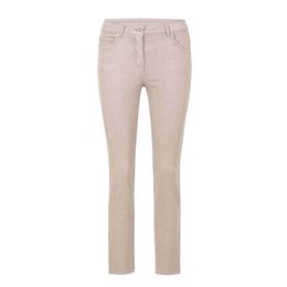 7/8-Hose GOLDNER "Kurzgr&ouml;&szlig;e Schmale Stretchhose BELLA", Damen, Gr. 26, K-Gr, beige (kitt), Obermaterial: 65% Baumwolle CO. 31% Polyester PES. 4% Elasthan EL., Hosen 7/8-Hose