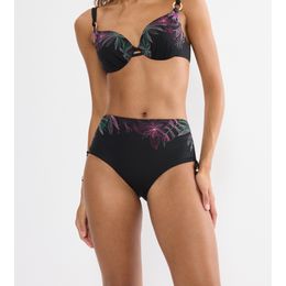 Bikini-Hose Triumph "Summer Tropics Maxi", Gr. 44, N-Gr, schwarz combination, Microfaser, Obermaterial: 55% Polyamid, 45% Elasthan, Badehosen Bikini-Hose, weich und formend