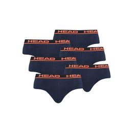 Slip Head "Slip 6er Pack", Herren, Gr. M, blau (blau, orange), Obermaterial: 95% Baumwolle CO. 5% Elasthan EL., Unterhosen Slip
