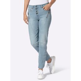 Bequeme Jeans Heine, Damen, Gr. 38, Normalgr&ouml;&szlig;en, blau, bleached, 98% Baumwolle, 2% Elasthan, unifarben, lang, Jeans Bequeme Jeans