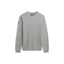 Sweatshirt Superdry "Strickpullover Cotton Texture Jumper", Herren, Gr. M, grau (hellgrau), Obermaterial: 100% Baumwolle CO., Sweatshirts Sweatshirt