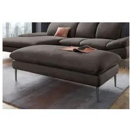 Hocker W.Schillig "enjoy&MORE", braun (braun z59), B:151cm H:45cm T:71cm, Chenille-Flachgewebe R66 (85% Polyester, 15% Nylon);Longlife Xtra-Leder Z59: Glattleder mit modischer Pr&auml;gung. Hautst&auml;rke 0, 9 - 1, 1 mm;Stoff S37 (100% Polyester), Hocker, Hocker, F&uuml;&szlig;e schwarz pulverbeschichtet, Breite 151 cm