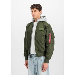 Bomberjacke Alpha Industries "MA-1 D-Tec", Herren, Gr. L, gr&uuml;n (dunkelgr&uuml;n), Obermaterial: 100% Nylon, Futter: 100% Nylon, Kapuze: 75% Baumwolle, 25% Polyester, F&uuml;llung: 100% Polyester, Jacken Bomberjacke
