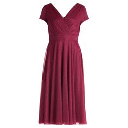 Cocktailkleid Vera Mont "Cocktailkleid im Glitzer-Look", Damen, Gr. 36, EURO, rot (rot, grau), 100% Polyester PES., Kleider Cocktailkleid