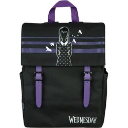 Rucksack Undercover "Wedenesday", Jungen, Gr. B/H/T: 39cm x 30,5cm x 9cm, schwarz (schwarz, lila), Polyester, Rucks&auml;cke Rucksack