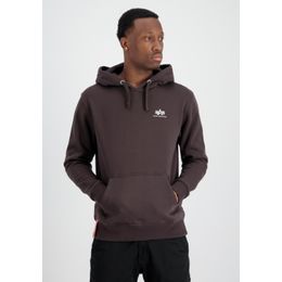 Hoodie Alpha Industries "Basic Hoodie SL", Herren, Gr. S, braun (hunter braun), Obermaterial: 80% Baumwolle, 20% Polyester, regular fit, Sweatshirts Hoodie