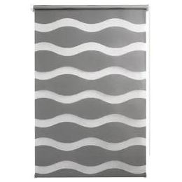 Doppelrollo GOOD LIFE "WAVE" Gr. 5, grau (stein), B:90cm H:210cm, Kunststoff, Metall, Polyester, Rollos