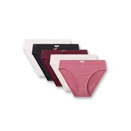 Slip Sanetta "Slip Rioslip 5er Pack 5er Pack", M&auml;dchen, Gr. 140, bunt (wei&szlig;,, pink), Obermaterial: 95% Baumwolle CO. 5% Elasthan EL., Unterhosen Slip