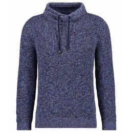 Rollkragenpullover Ragman, Herren, Gr. 50, blau (nachtblau), Strick, 100% Baumwolle, ohne Ausschnitt, Pullover Rollkragenpullover