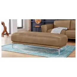 Hocker W.Schillig "montanaa", braun (fango z69), B:141cm H:42cm T:61cm, Hocker, Hocker, mit Metallf&uuml;&szlig;en in Chrom gl&auml;nzend, Breite 141 cm