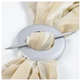 Raffspange Liedeco, silber (silberfarben), &Oslash;:10,5cm, Obermaterial: 100% Holz, Raffhalter, aus Holz