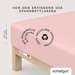 Spannbettlaken Schlafgut "PURE Bio-Baumwolle mit Elasthan, 170 g/m&sup2;, Bettlaken, Spannbetttuch", lila (lila light), 1 Stk., Jersey, 140-160x200-220 30cm, Jersey, Obermaterial: 95% Baumwolle, 5% Elasthan, Bettlaken, Spannbettlaken, PREMIUM Laken f&uuml;r Matratzen bis 30cm H&ouml;he, dehnbar blickdicht, straff