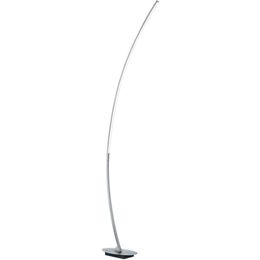 REALITY LEUCHTEN LED Stehlampe "Solo", grau (aluminiumfarben), 1, H: 158cm, 1 Stk., Leuchten, LED Stehleuchte in Bogenform, mit Fussschalter, 1200 Lumen, LED Stehlampe