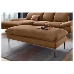 Hocker W.Schillig "enjoy&MORE", braun (chocolate s37), B:151cm H:45cm T:71cm, Chenille-Flachgewebe R66 (85% Polyester, 15% Nylon);Longlife Xtra-Leder Z59: Glattleder mit modischer Pr&auml;gung. Hautst&auml;rke 0, 9 - 1, 1 mm;Stoff S37 (100% Polyester), Hocker, Hocker, F&uuml;&szlig;e bronze pulverbeschichtet, Breite 151 cm