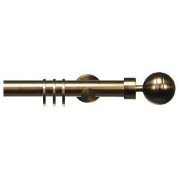 Gardinenstange Liedeco "CELKUGEL01SG1L" Gr. 4, braun (bronzefarben), L:240cm &Oslash;:25mm, Metall, Gardinenstangen, 1-l&auml;ufig im Fixma&szlig; &Oslash; 25 mm