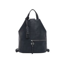 Rucksack Tamaris "Rucksack TAS Nele", Damen, Gr. B/H/T: 34cm x 32cm x 20cm, blau (blau 500), Obermaterial: 60% Polyurethan PU. 40% Polyester PES., Rucks&auml;cke Rucksack