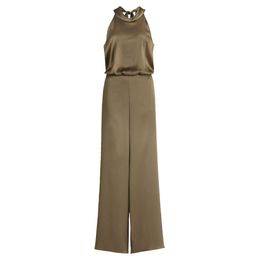 Jumpsuit Vera Mont "Jumpsuit mit Taschen", Damen, Gr. 42, EURO, braun (turf), Obermaterial: 98% Polyester Pol. recyc.. 2% Elasthan EL., Overalls Jumpsuit