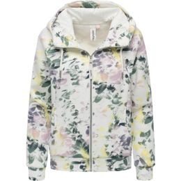 Sweatjacke Ragwear "Sweatjacke Fllawia Print", Damen, Gr. XL, bunt (light combo), Obermaterial: 70% Baumwolle CO. 30% Polyester PES., Sweatjacken Sweatjacke