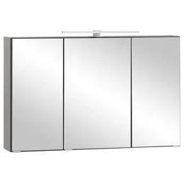 Spiegelschrank Welltime "Lienz", grau (graphitgrau), B:100cm H:64cm T:20cm, Holzwerkstoff, Schr&auml;nke, Spiegelschrank