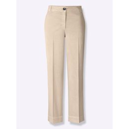 7/8-Hose Heine, Damen, Gr. 40, Normalgr&ouml;&szlig;en, beige (sand), 98% Baumwolle, 2% Elasthan, unifarben, 7/8-L&auml;nge, Hosen 7/8-Hose