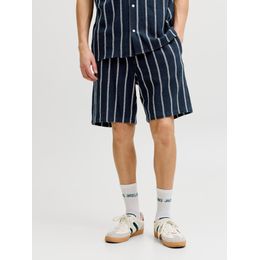 Jack & Jones Shorts JACK & JONES "JPSTJAIDEN COBA STRIPE JOG SHORT SRT SN", Damen, Gr. XL, N-Gr, sky captain detail:stripes, Web, Obermaterial: 100% Baumwolle, gestreift, relaxed fit kniefrei, Hosen Shorts