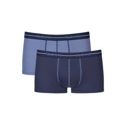 Boxershorts Sloggi "Boxershort Start Hipster C2P box 2er Pack", Herren, Gr. XL, blau (dunkelblau, blau), Obermaterial: 96% Baumwolle CO. 4% Elasthan EL., Unterhosen Boxershorts