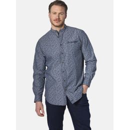 Langarmhemd Jan Vanderstorm "Hemd LEIFBJORN", Herren, Gr. 5XL, weit, blau, Obermaterial: 100% Baumwolle CO., Hemden Langarmhemd