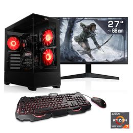CSL Gaming-PC-Komplettsystem "AeroVision V24413", Energieeffizienz: E, schwarz, Microsoft Windows 11 Home (64 Bit), 16 GB RAM 500 GB SSD, Computer_Komplettsysteme, Gaming-PC-Komplettsystem