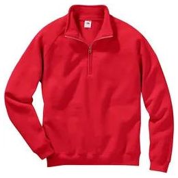 Sweatshirt Fruit of the Loom, Herren, Gr. 4, rot, 80% Baumwolle, 20% Polyester, meliert, unifarben, Sweatshirts Sweatshirt