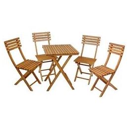 Balkonset Garden Pleasure "ALAMEDA", braun (braun, braun, braun), B:155cm H:86cm T:55cm, FSC-zertifiziertes Massivholz, Sitzm&ouml;bel-Sets, Balkonset, f&uuml;r den Balkon geeignet