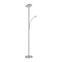 JUST LIGHT Stehlampe "HANS", silber (edelstahlfarben), 2, &Oslash; 58cm H: 193cm, 1 Stk., Leuchten, LED, dimmbar &uuml;ber Touchdimmer, Schalter, Touchschalter, Stehlampe