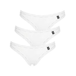 like it! String LIKE IT "3er Pack Damen String Olivia", Damen, Gr. L, wei&szlig;, Stoff, Obermaterial: 92% Polyamid PA. 8% Elasthan EL., Unterhosen String