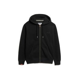 Sweatshirt Superdry "Sweatjacke Essential Logo Zip Hoodie", Herren, Gr. XL, schwarz, Obermaterial: 72% Baumwolle CO. 28% Polyester PES., Sweatshirts Sweatshirt