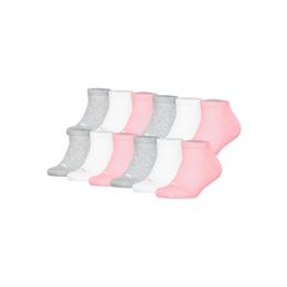 Sneakersocken Puma "Socken Plain Sneaker 12P 12er Pack", M&auml;dchen, Gr. 27-30, bunt (grau, wei&szlig;, rosa), Obermaterial: 72% Baumwolle CO. 14% Polyamid PA. 12% Polyester PES. 2% Elasthan EL., Socken Sneakersocken