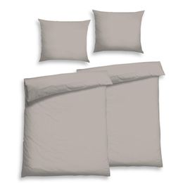Bettw&auml;sche Florella "UNI mandel DECADE Edel-Satin, 100% Baumwolle", beige (natur), B/L: 140cm x 200cm, 2 Stk., 2 Stk., Satin, B/L: 70cm x 90cm, Satin, Obermaterial: 100% Baumwolle CO., Bettw&auml;sche, Bettw&auml;sche