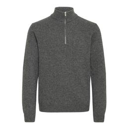Troyer Casual Friday "Troyer CFKARL halfzip lambswool knit", Damen, Gr. L, grau (pewter mix), Feinstrick, Obermaterial: 80% Wolle WO. 20% Polyamid PA., unifarben, normal, Pullover Troyer