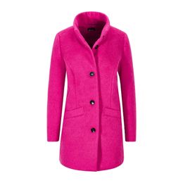 Langmantel GOLDNER "Stepp-Winterjacke mit Kapuze", Damen, Gr. 42, pink, Obermaterial: 50% Polyester PES. 50% Wolle mw., figurumspielend, M&auml;ntel Langmantel, Mit hochwertigem Twillfutter