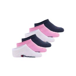Sneakersocken Champion "Socken 6er Pack", M&auml;dchen, Gr. 31-34, bunt (pink, wei&szlig;, blau), Obermaterial: 71% Baumwolle CO. 22% Polyester PES. 5% Polyamid PA. 2% Elasthan EL., Socken Sneakersocken
