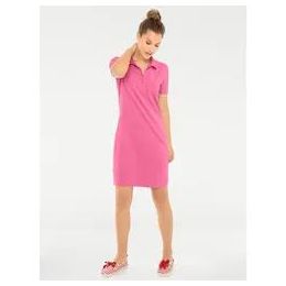 Shirtkleid Heine "Polokleid", Damen, Gr. 42, Normalgr&ouml;&szlig;en, pink, 95% Baumwolle, 5% Elasthan, unifarben, kurz, Kleider Shirtkleid