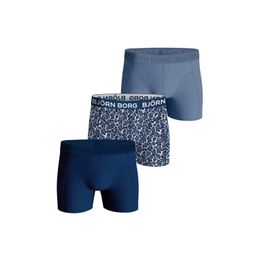 Bj&ouml;rn Borg Boxershorts BJ&Ouml;RN BORG "Boxershort Cotton Stretch Boxer Trunks 3P 3er Pack", Herren, Gr. XL, blau (blau, wei&szlig;), Obermaterial: 95% Baumwolle CO. 5% Elasthan EL., Unterhosen Boxershorts