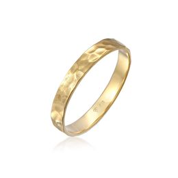 Silberring Kuzzoi "Ring Bandring Herrenring Geh&auml;mmert 375er Gelbgold" Gr. 64, gold, Fingerringe, Herren, 64, Gelbgold 375, Silberring